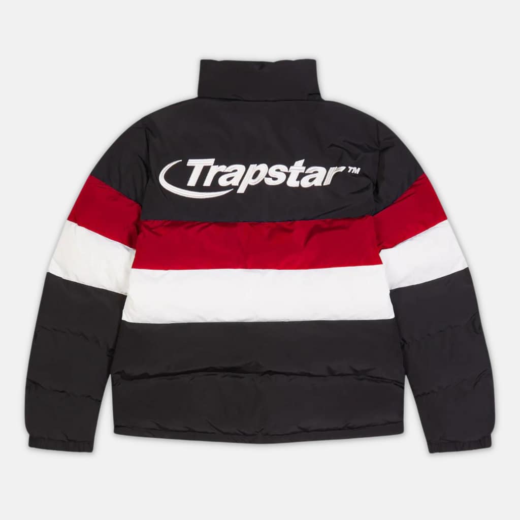 Trapstar Hyperdrive Puffer Jacket - Black/Red/White - Dripscan